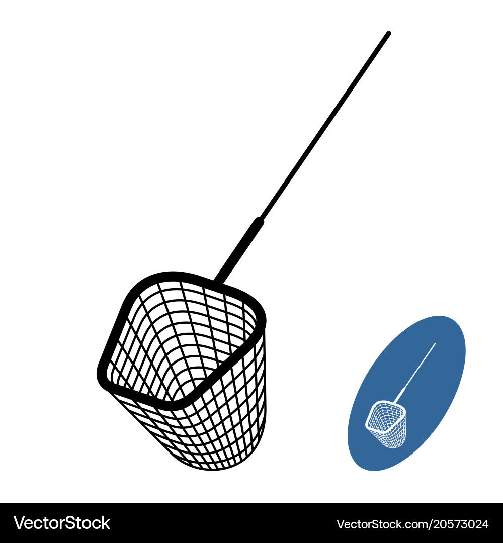Pool cleaning net isolated black silhouette Vector Image