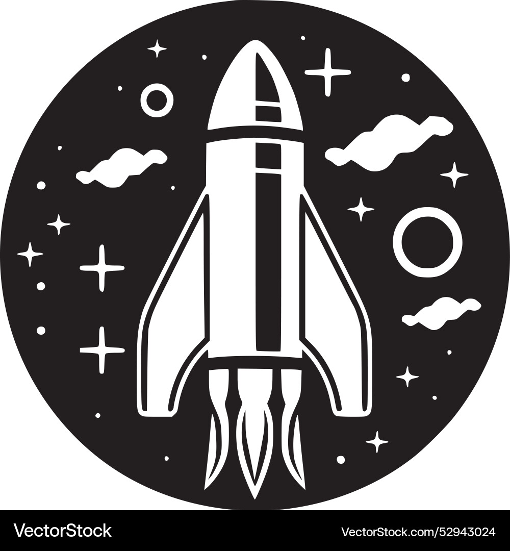 Rocket - minimalist and simple silhouette Vector Image