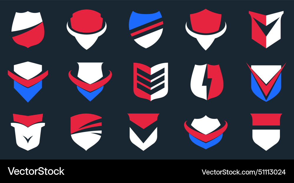 Set of different designs shields for branding Vector Image