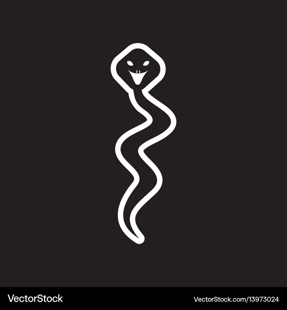 Stylish black and white icon indian cobra Vector Image