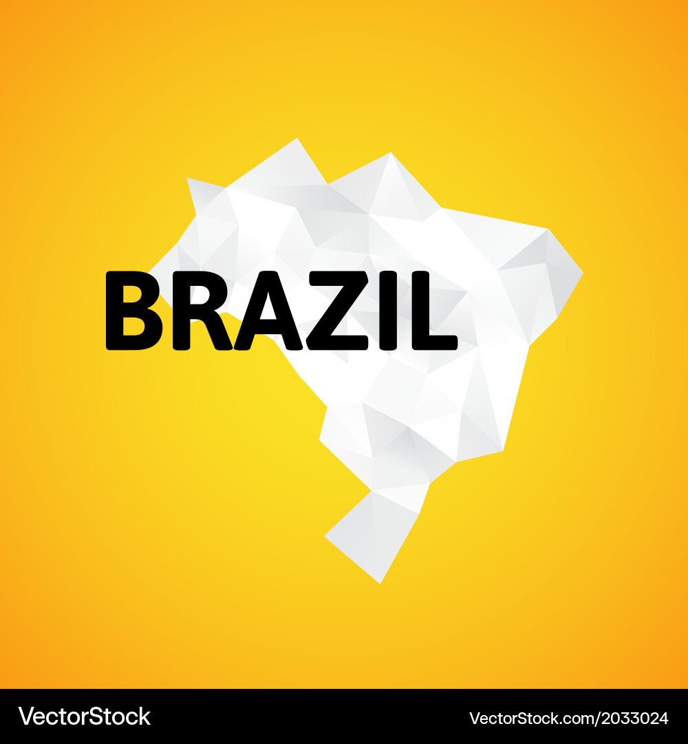 Triangle texture brazil map Royalty Free Vector Image