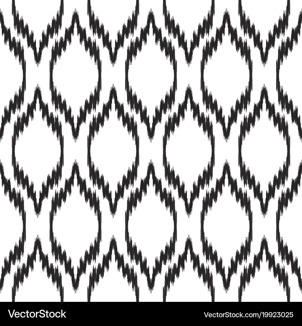 Black and white ikat seamless pattern Royalty Free Vector