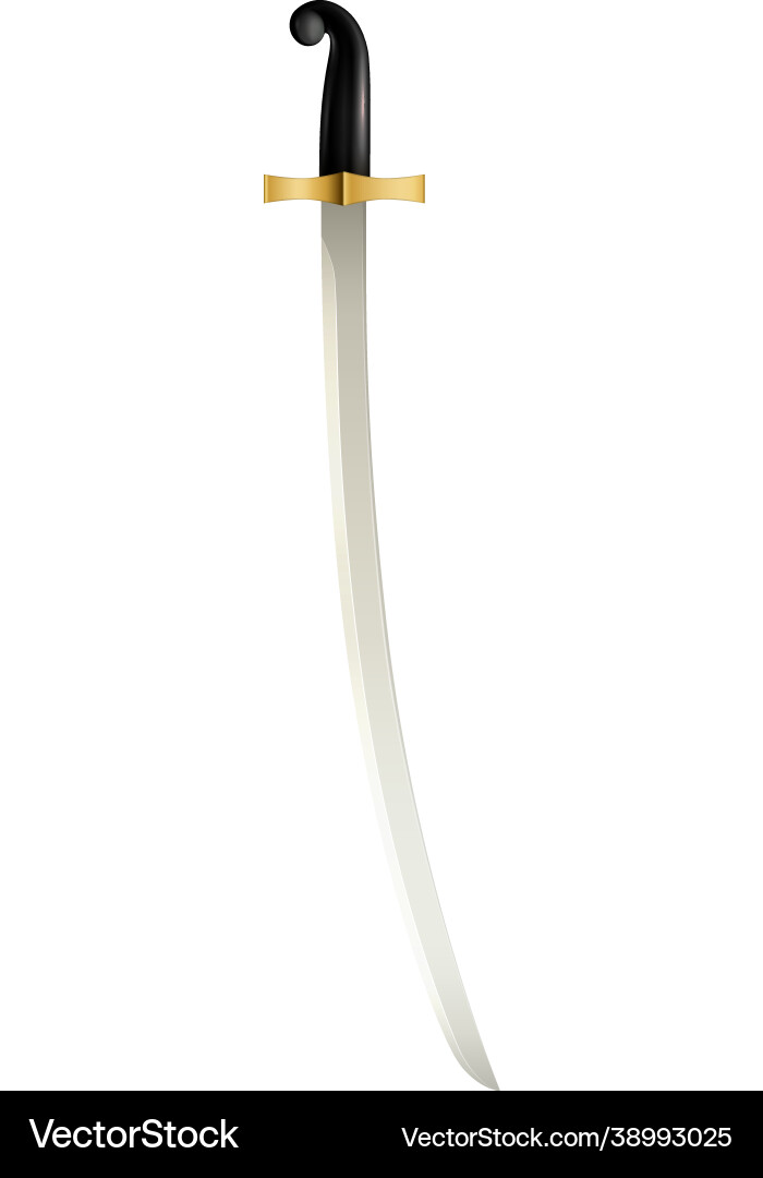 Curved medieval sword composition Royalty Free Vector Image