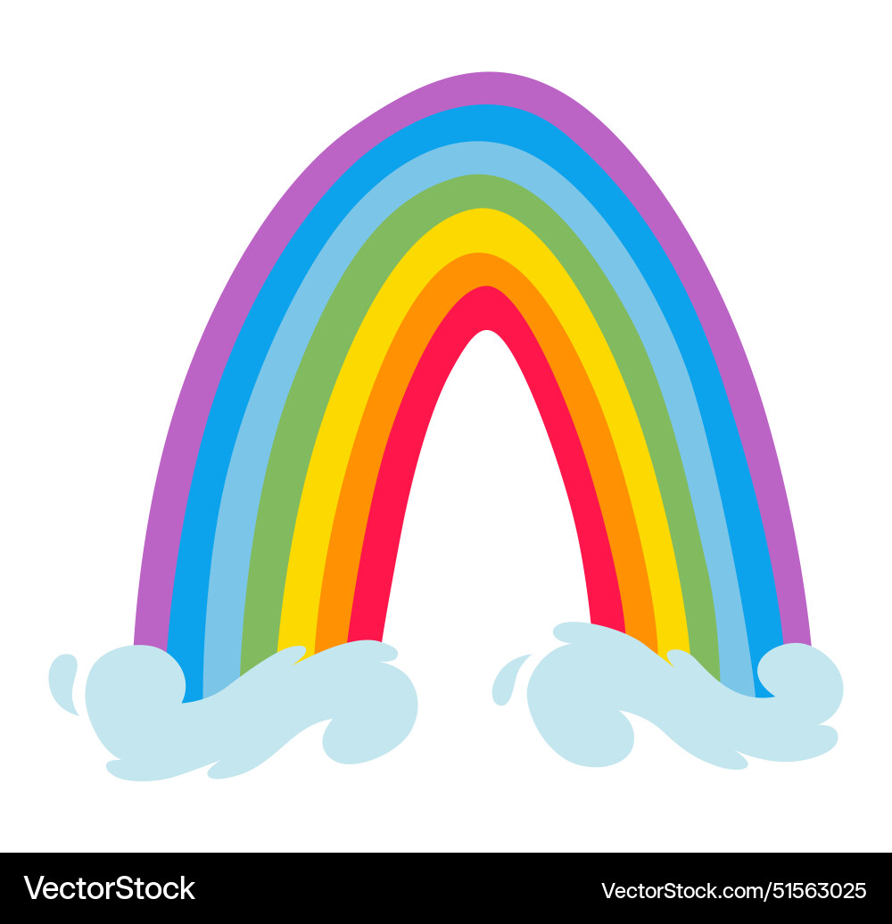 Cute cartoon rainbow with sky printable poster Vector Image