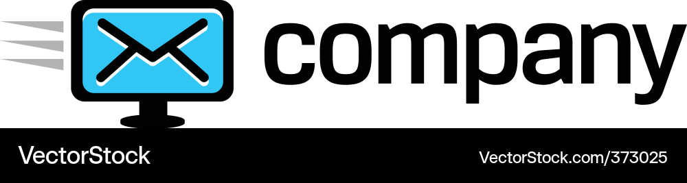 Digital computer message logo Royalty Free Vector Image