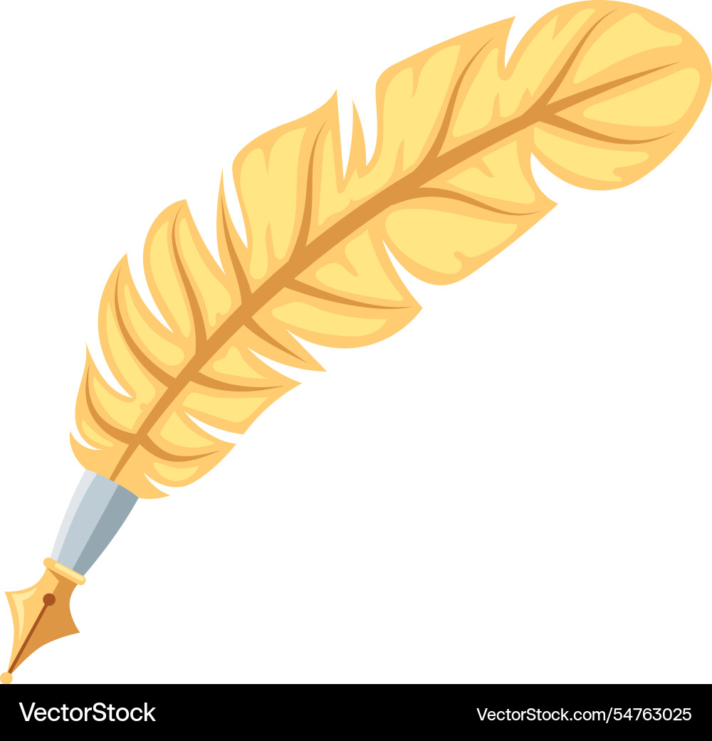 Feather pen vintage Royalty Free Vector Image - VectorStock