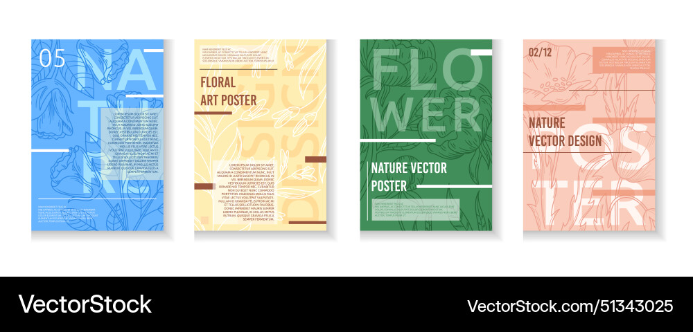 Floral poster pattern flower wallpaper design Vector Image