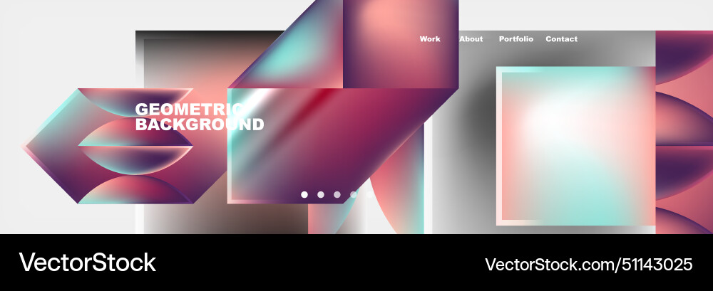 Glassmorphism geometric abstract background Vector Image