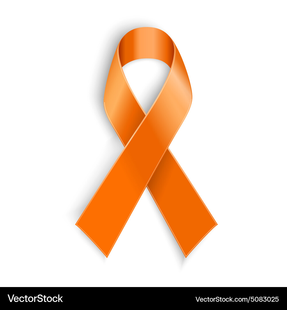 Orange ribbon on white background Royalty Free Vector Image