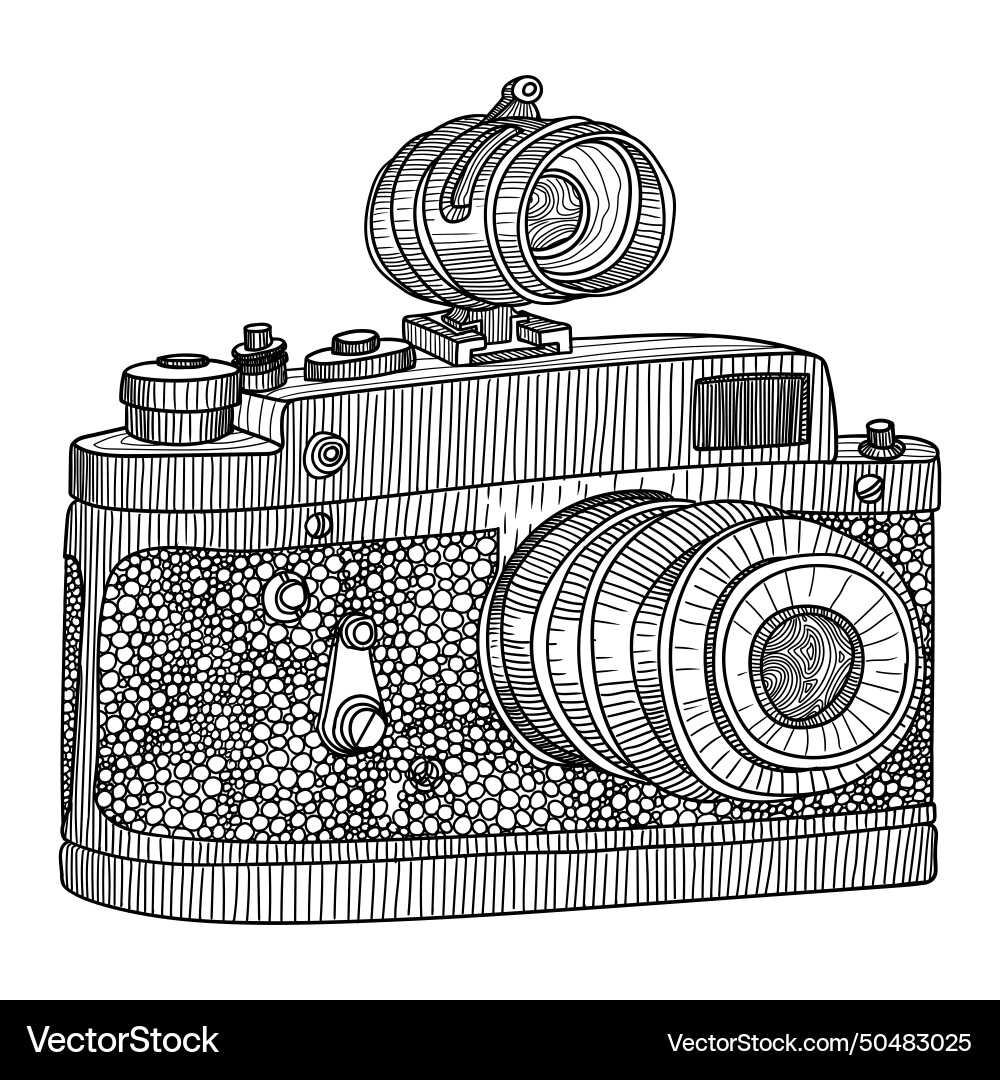 Photo camera drawing Royalty Free Vector Image