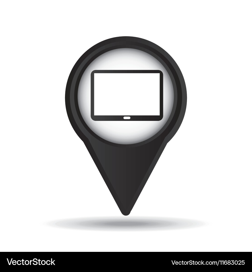 Tablet device map pin icon Royalty Free Vector Image