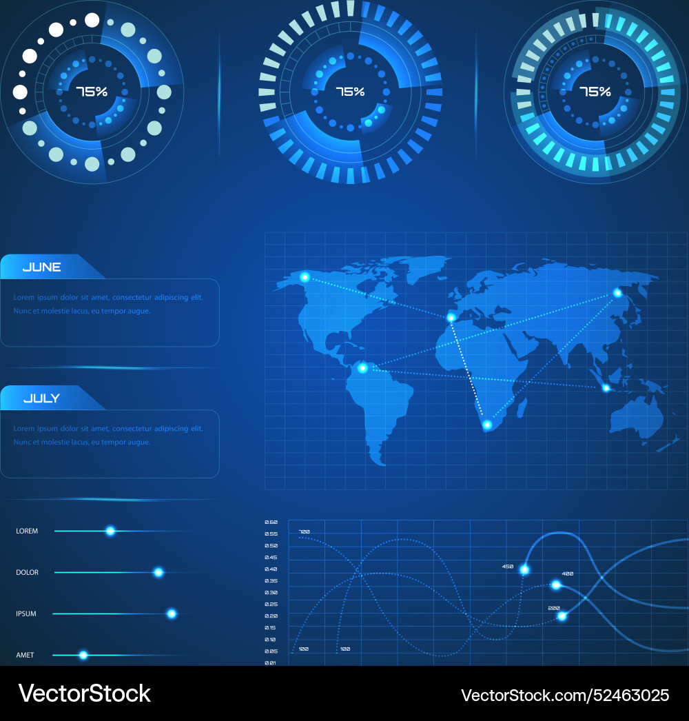Technology infographic collection Royalty Free Vector Image