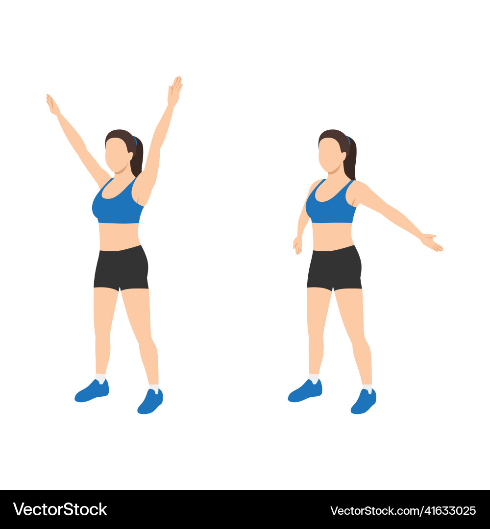 Woman Performing Arm Circles Exercise Royalty Free Vector