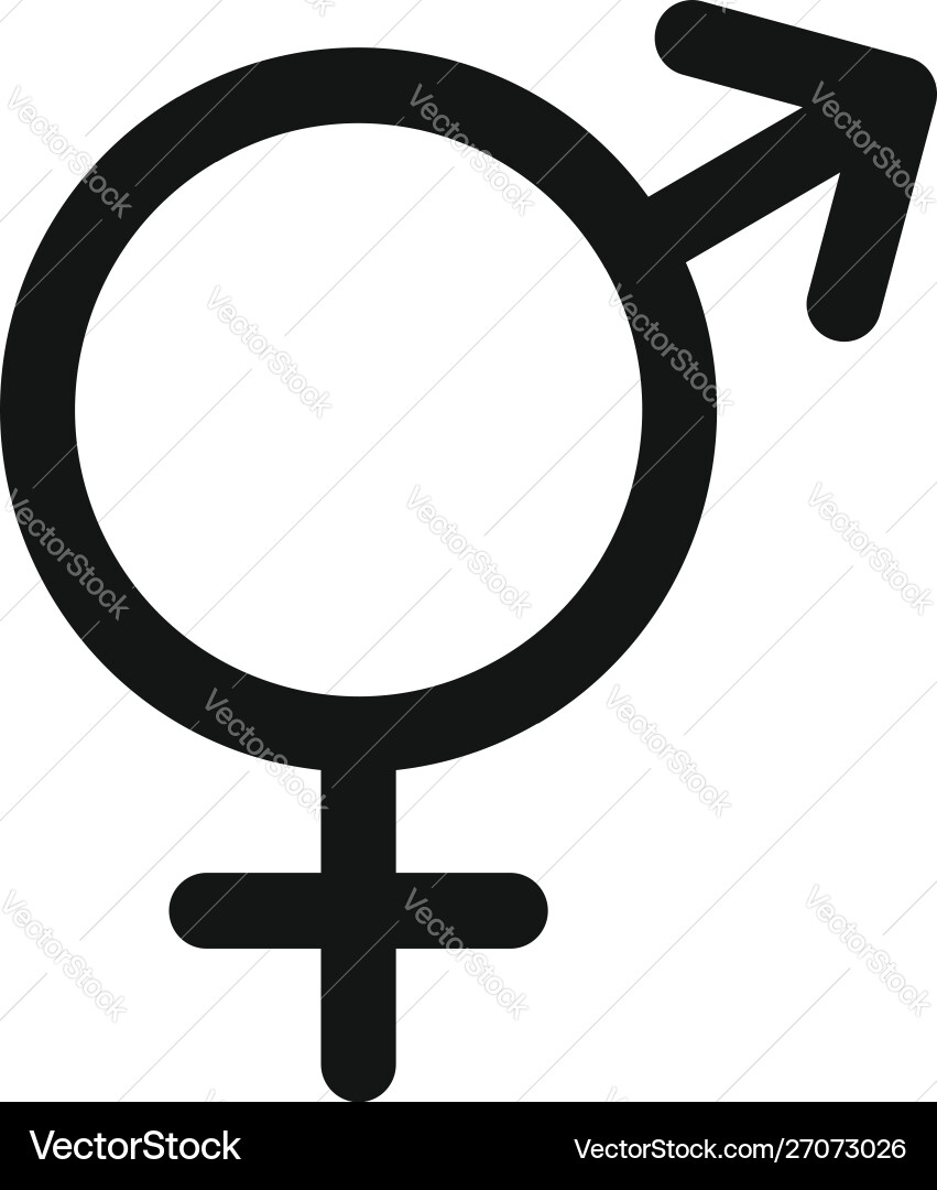 Bisexual sign icon simple style Royalty Free Vector Image