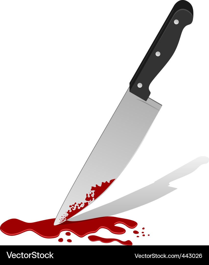 Bloody Knife with Blood Splatter Royalty Free Vector Image