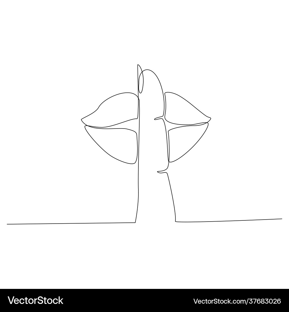 Continuous line drawing lips Royalty Free Vector Image