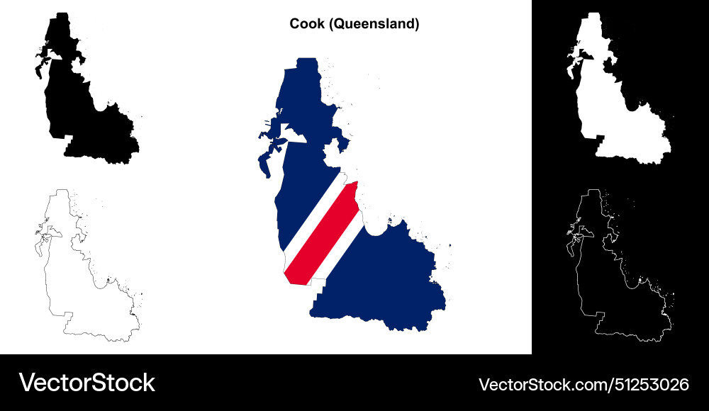 Cook outline map Royalty Free Vector Image - VectorStock