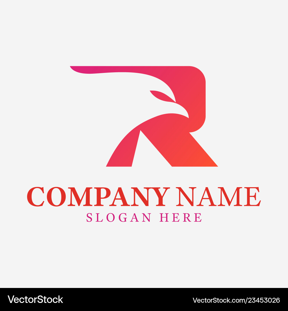 Elegant R Initial Eagle Logo Royalty Free Vector Image