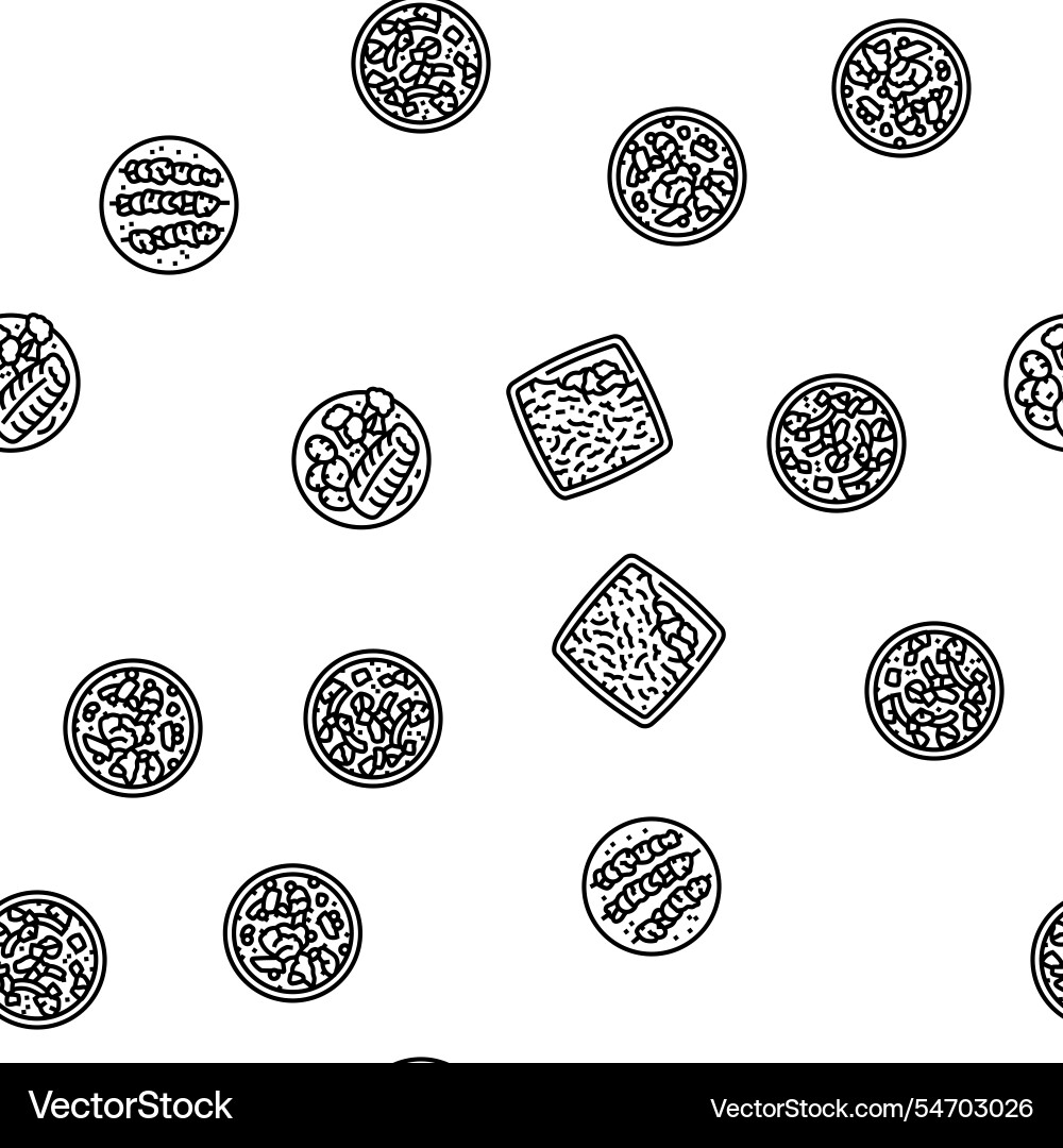 Fish dishes seamless pattern Royalty Free Vector Image