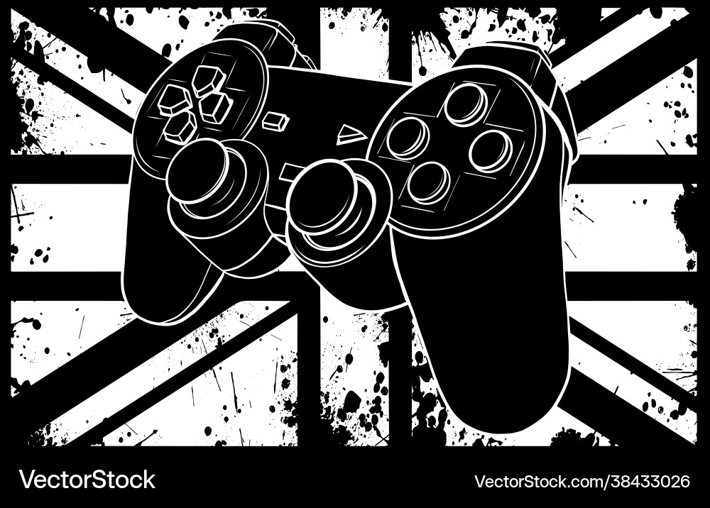 Gaming-Controller mit england flag Lizenzfreies Vektorbild