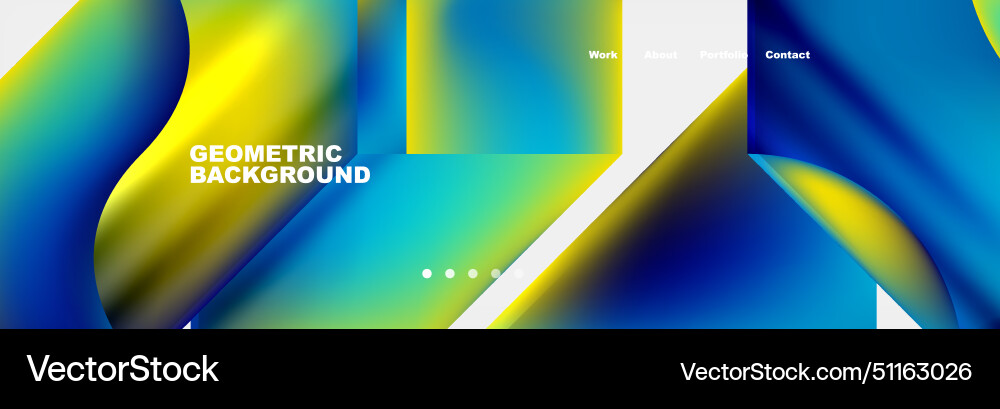 Geometric background with vibrant blue and yellow Vector Image