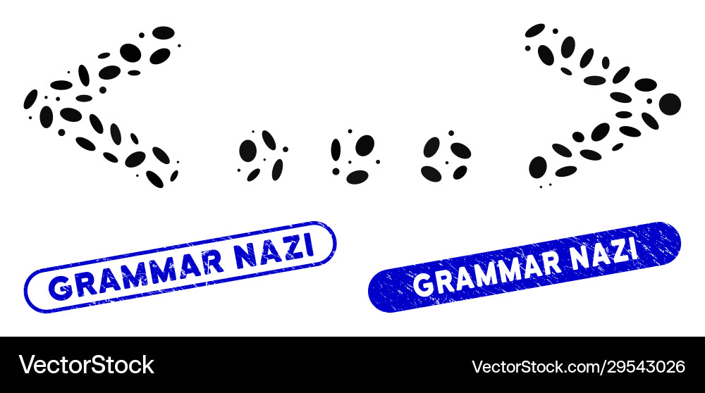 Oval mosaic inline code with distress grammar nazi