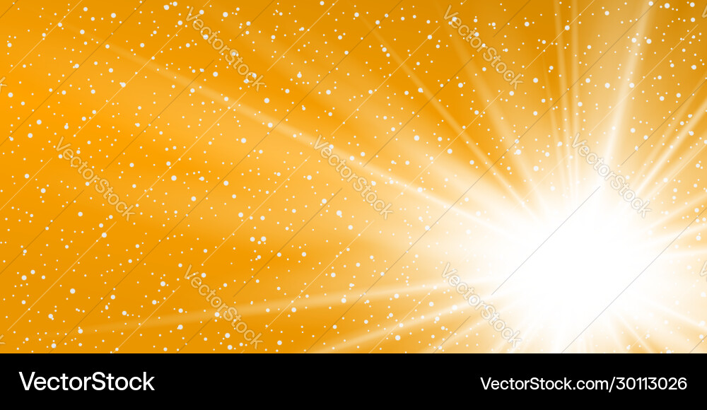 Rays yellow background gold sunny sky heat Vector Image