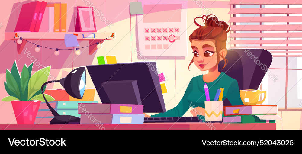 Remote work concept Royalty Free Vector Image - VectorStock