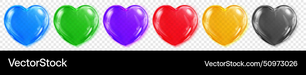 Set of translucent shiny hearts Royalty Free Vector Image