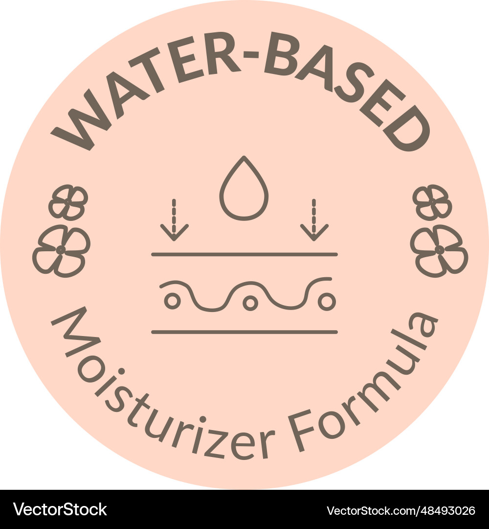 Water based moisturizer formula cosmetic product Vector Image