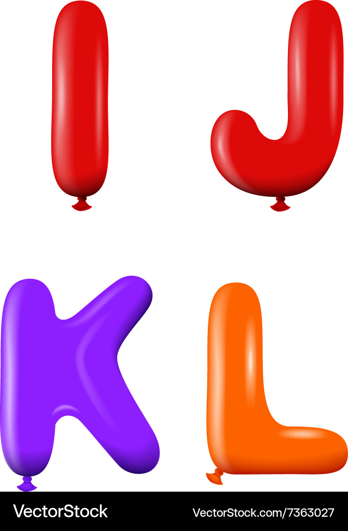 Alphabet letters ijkl colors Royalty Free Vector Image