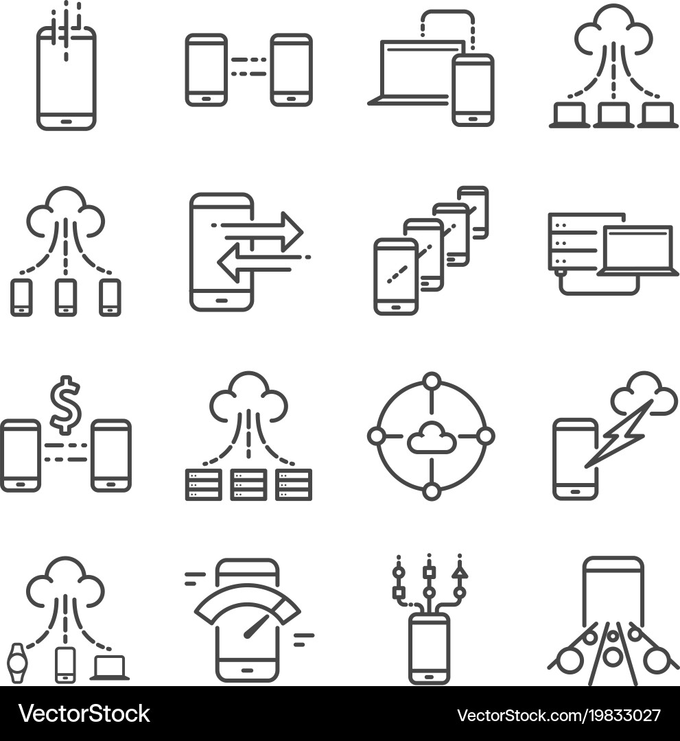 Big data icon set Royalty Free Vector Image - VectorStock