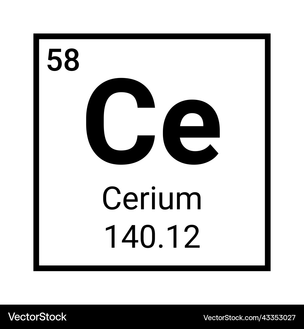 Cerium chemistry element science atom icon Vector Image