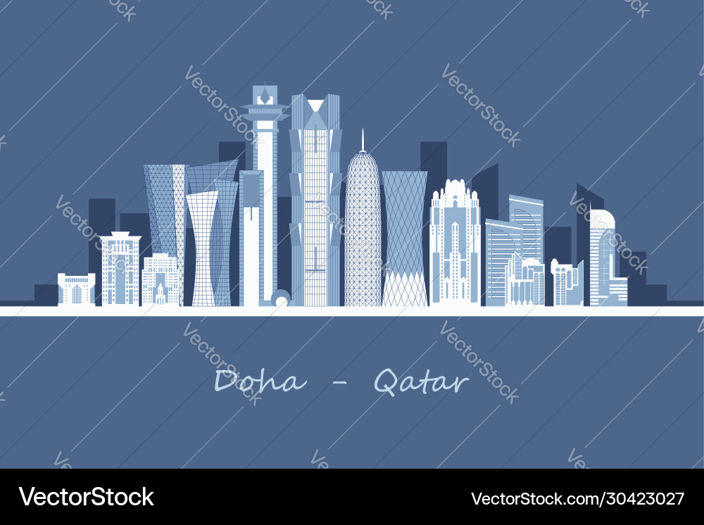 Doha city state qatar capital Royalty Free Vector Image
