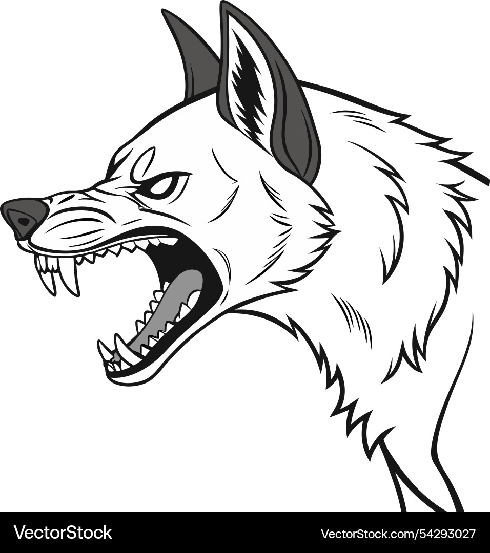 Fierce Canine Portrait Royalty Free Vector Image