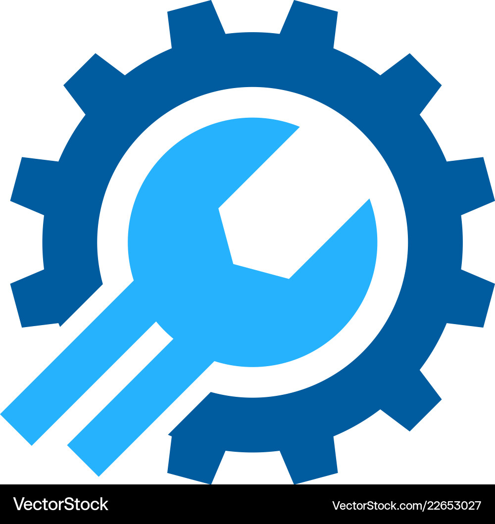 Gear fix and repair logo icon design Royalty Free Vector