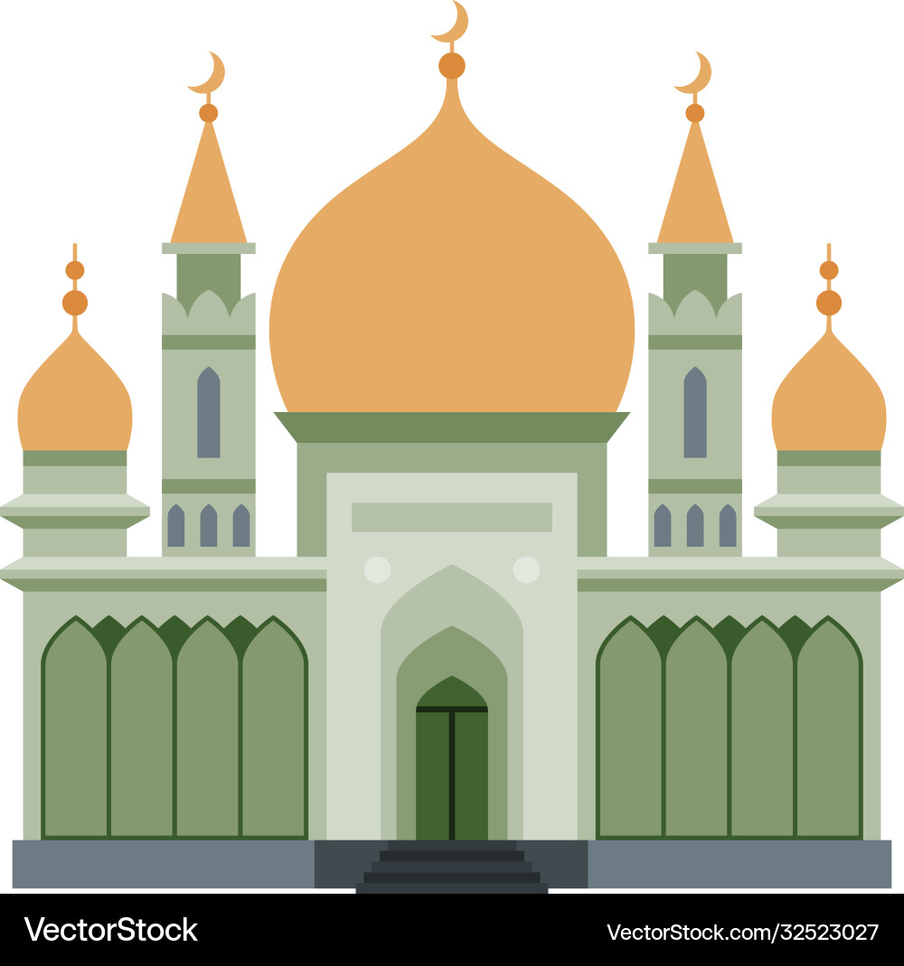 Muslim mosque building religious temple ancient Vector Image