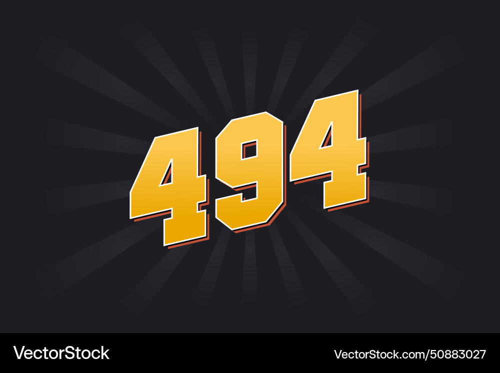 Number 494 font alphabet yellow Royalty Free Vector Image
