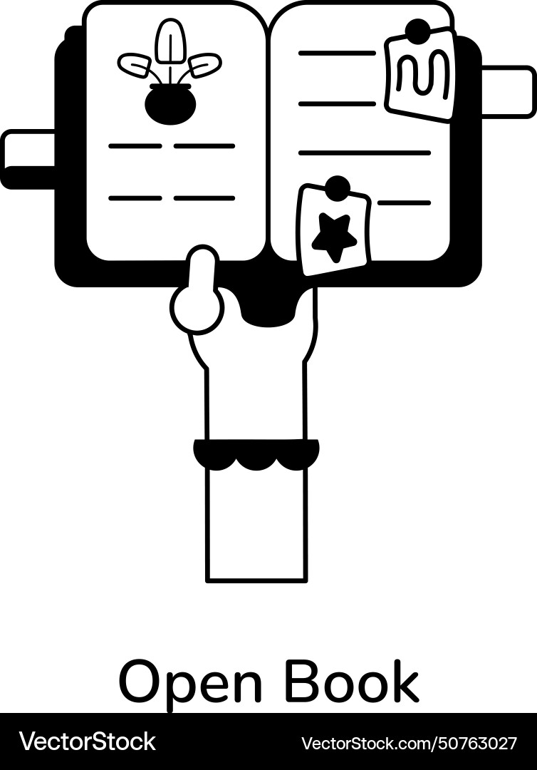 Open book Royalty Free Vector Image - VectorStock