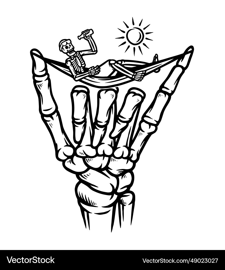 Skeleton und Chill Handzeichen Lizenzfreies Vektorbild