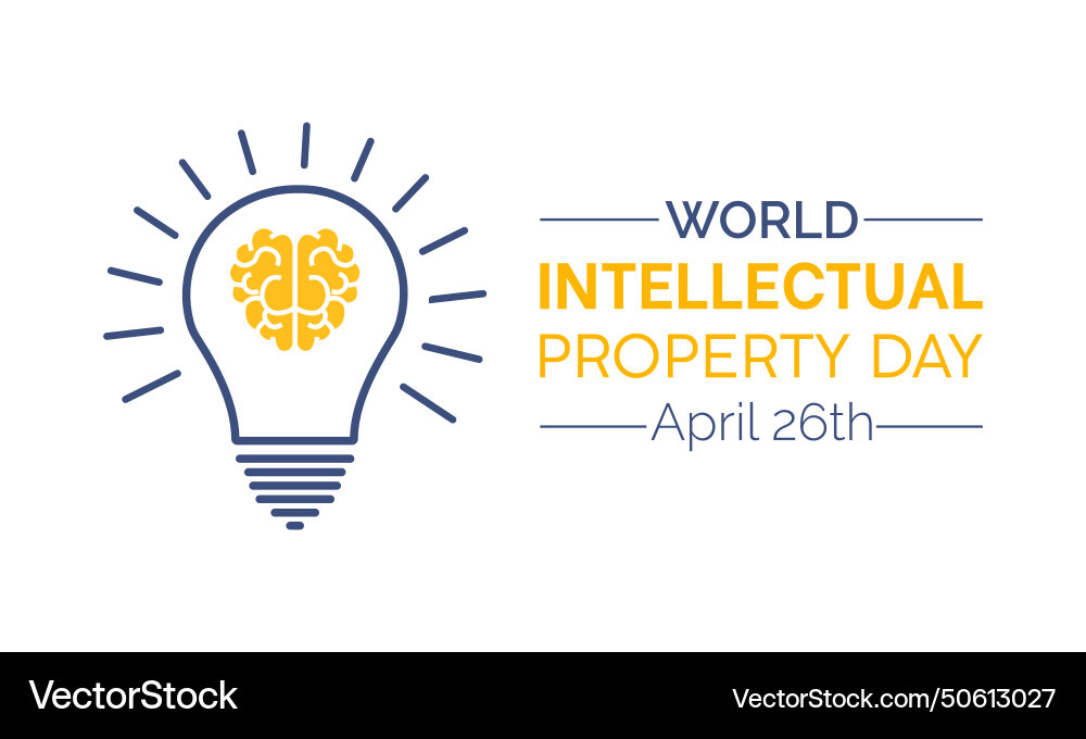 World intellectual property day observed every Vector Image
