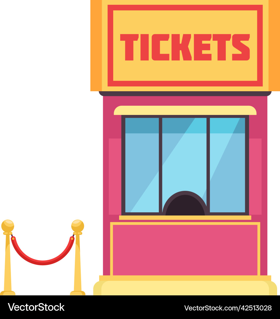 Amusement ticket office composition Royalty Free Vector