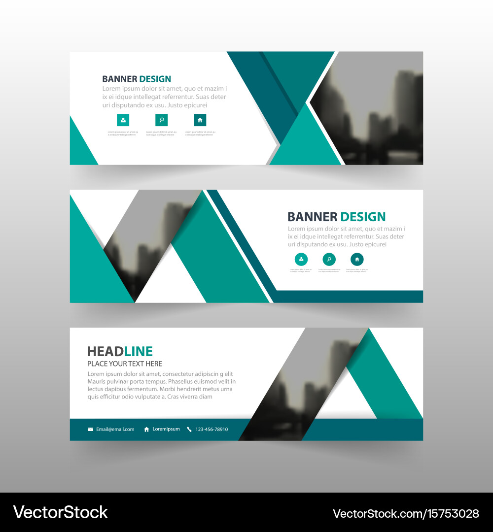 Blue triangle corporate business banner template Vector Image