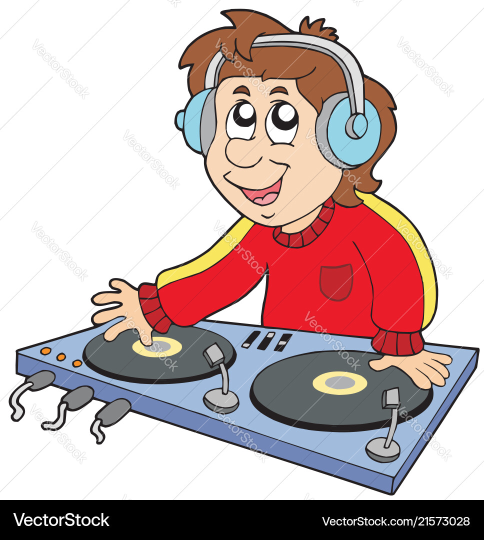 Cartoon dj boy Royalty Free Vector Image - VectorStock