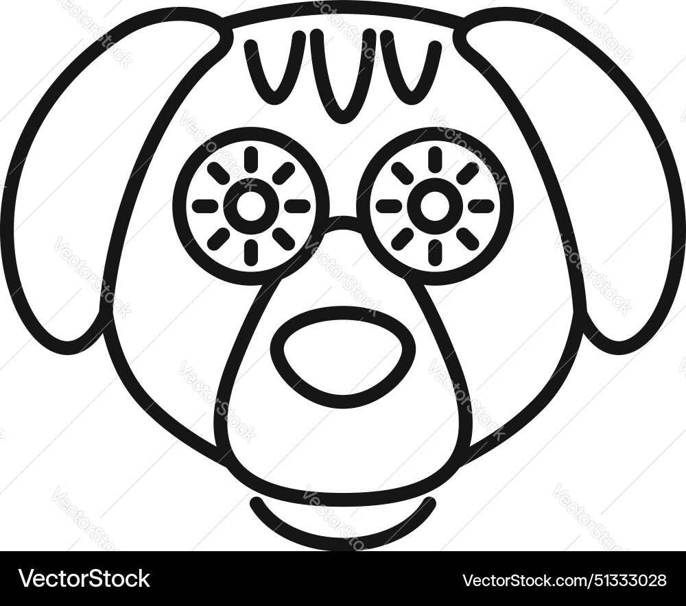 Cartoon dog face line art Royalty Free Vector Image