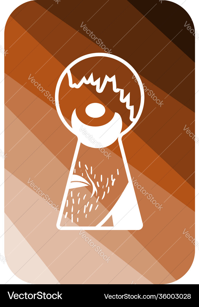 Criminal peeping through keyhole icon Royalty Free Vector