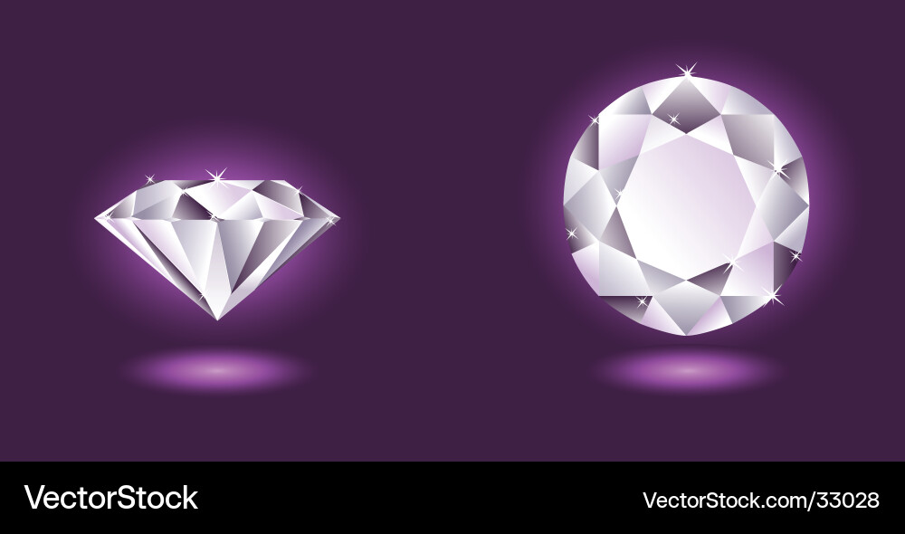 Diamond on purple background Royalty Free Vector Image