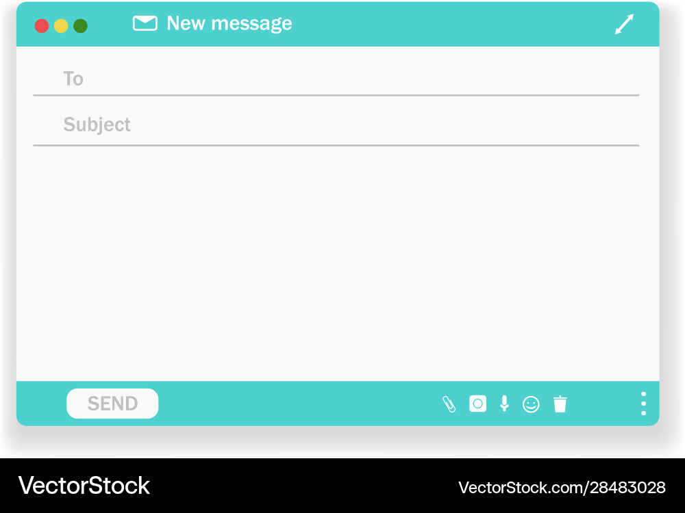 E-mail blank template internet mail frame Vector Image