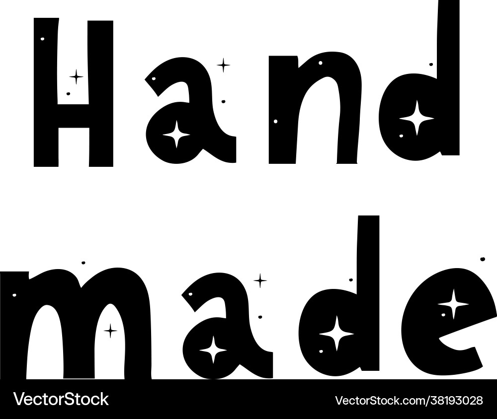 Hand made text font icon sign lettering Royalty Free Vector