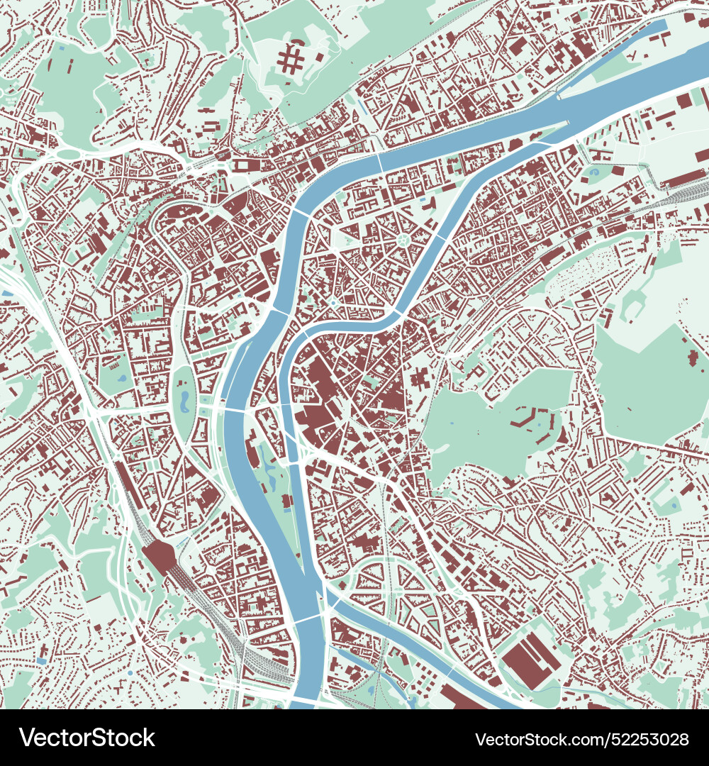 Liege map belgium city streetmap Royalty Free Vector Image